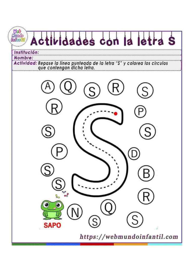 Actividades de lectoescritura con la letra "S" - Web Mundo Infantil