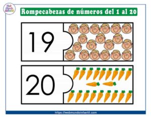 Rompecabezas de números para imprimir en pdf