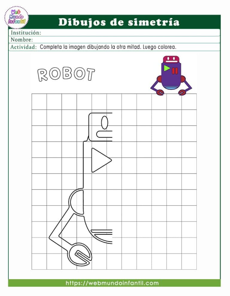 Simetría para niños de primer grado para imprimir