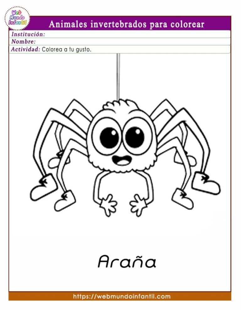 Dibujos de animales invertebrados para colorear e imprimir