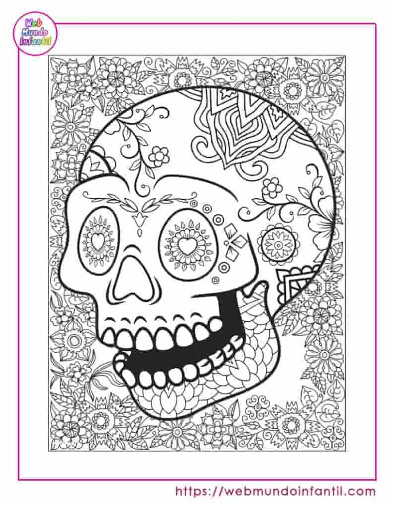 Mandalas con calaveras para colorear e imprimir en pdf