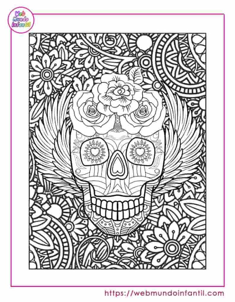 Mandalas con calaveras para colorear e imprimir en pdf