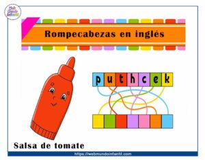 Rompecabezas en inglés para imprimir y armar palabras