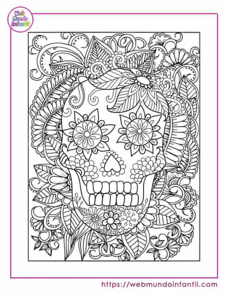 Mandalas con calaveras para colorear e imprimir en pdf