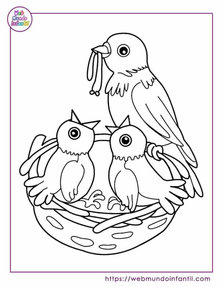 Dibujos de aves para colorear [Fichas para imprimir]
