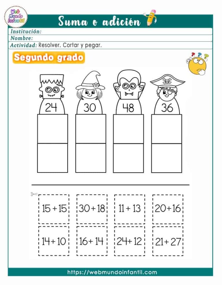 Actividades de matemáticas para segundo grado de primaria