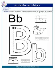 Actividades de lectoescritura con la letra b para niños