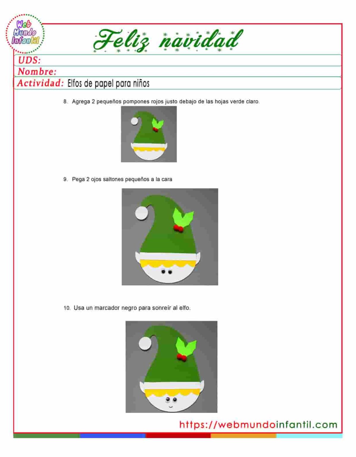 Actividades de navidad para niños de preescolar para imprimir