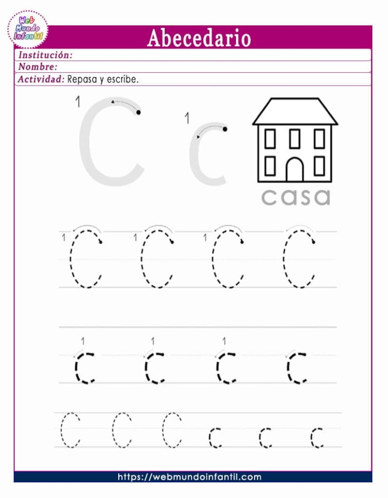 Abecedario para trazar e imprimir en mayúscula y minúscula para niños