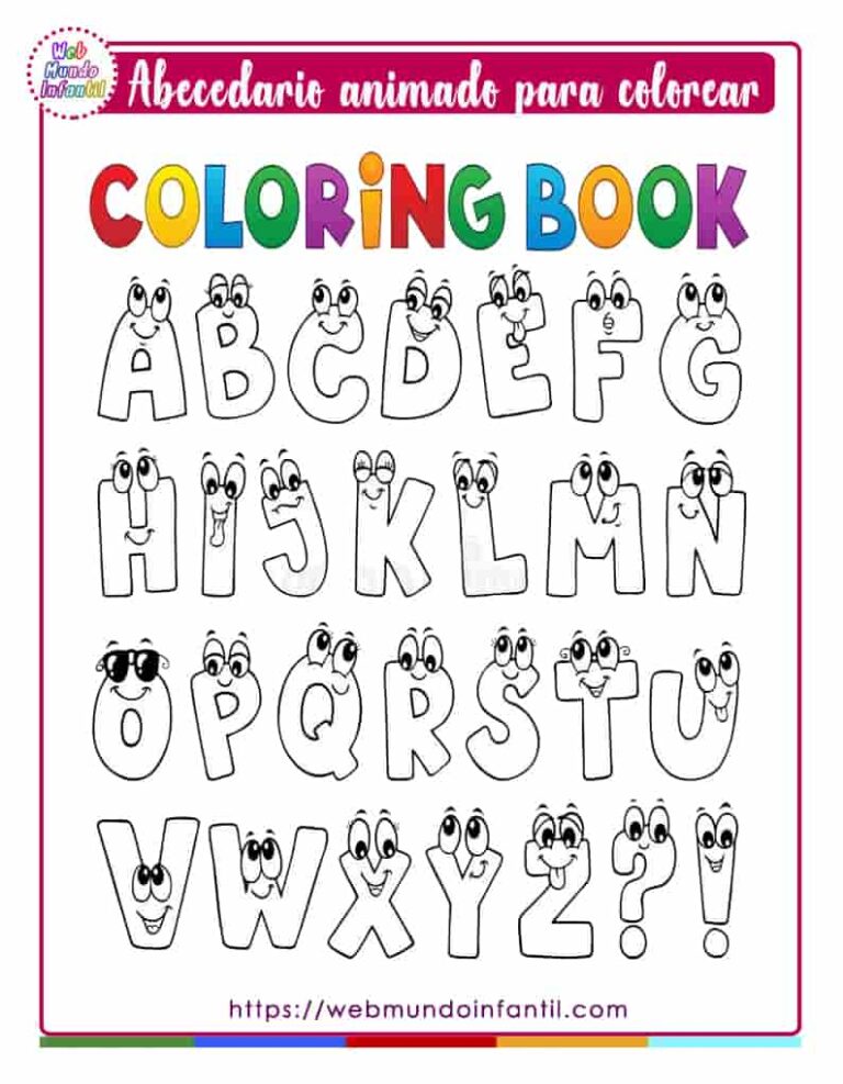 Abecedario animado para niños para IMPRIMIR Y COLOREAR