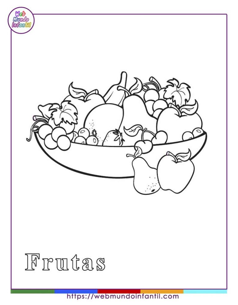 Dibujos de frutas para colorear para niños