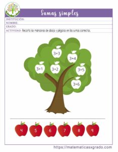 Actividades de sumas para primer grado para imprimir