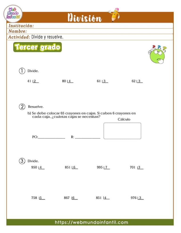 Actividades de matematica para tercer grado de primaria (PDF)