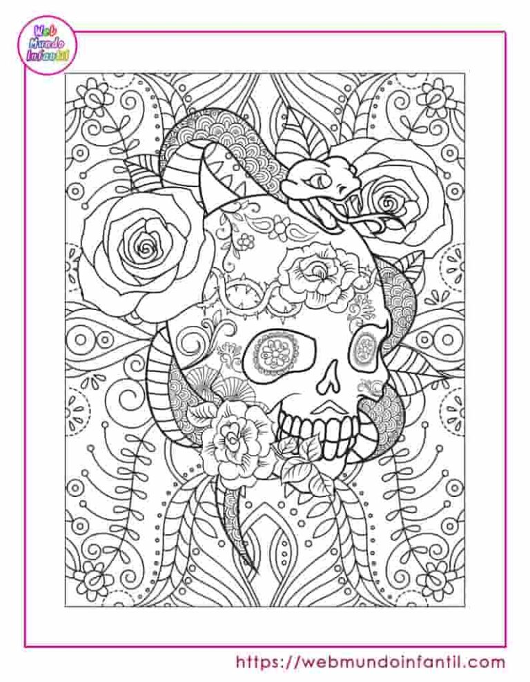 Mandalas con calaveras para colorear e imprimir en pdf