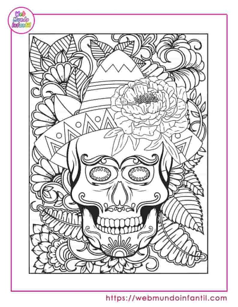 Mandalas con calaveras para colorear e imprimir en pdf