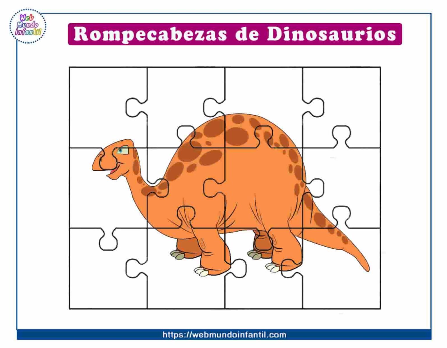 Rompecabezas de dinosaurios para imprimir | Puzzles