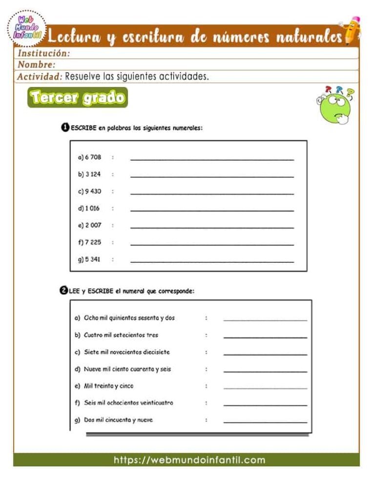 Actividades de matematica para tercer grado de primaria (PDF)