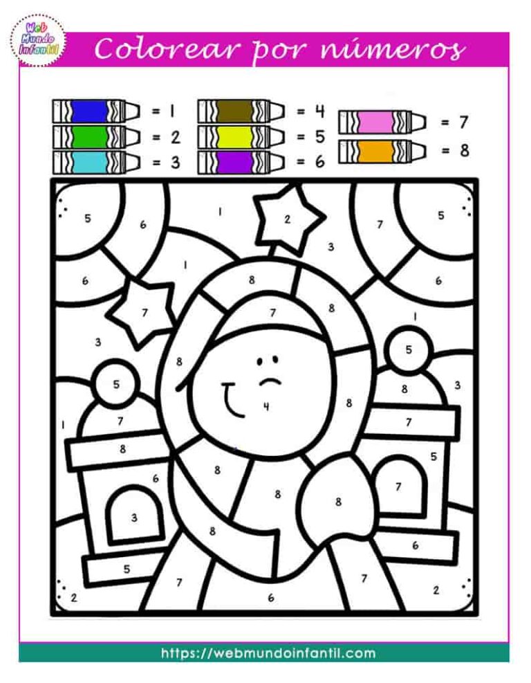 Colorear por números del 1 al 12 para niños