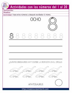 Actividades de números del 1 al 20 para preescolar