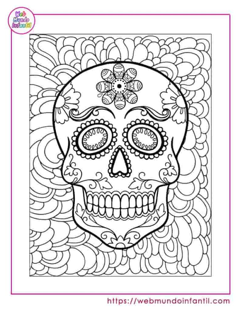 Mandalas con calaveras para colorear e imprimir en pdf