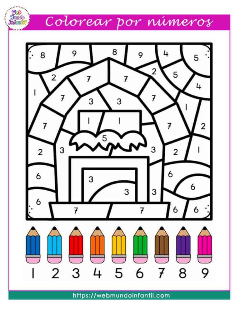 Colorear por números del 1 al 12 para niños