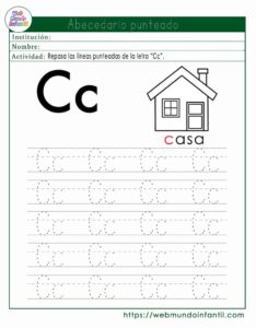 Abecedario punteado para niños de preescolar
