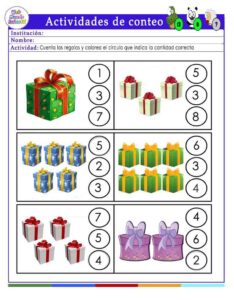 Actividades de conteo para preescolar del 1 al 10 imprimibles