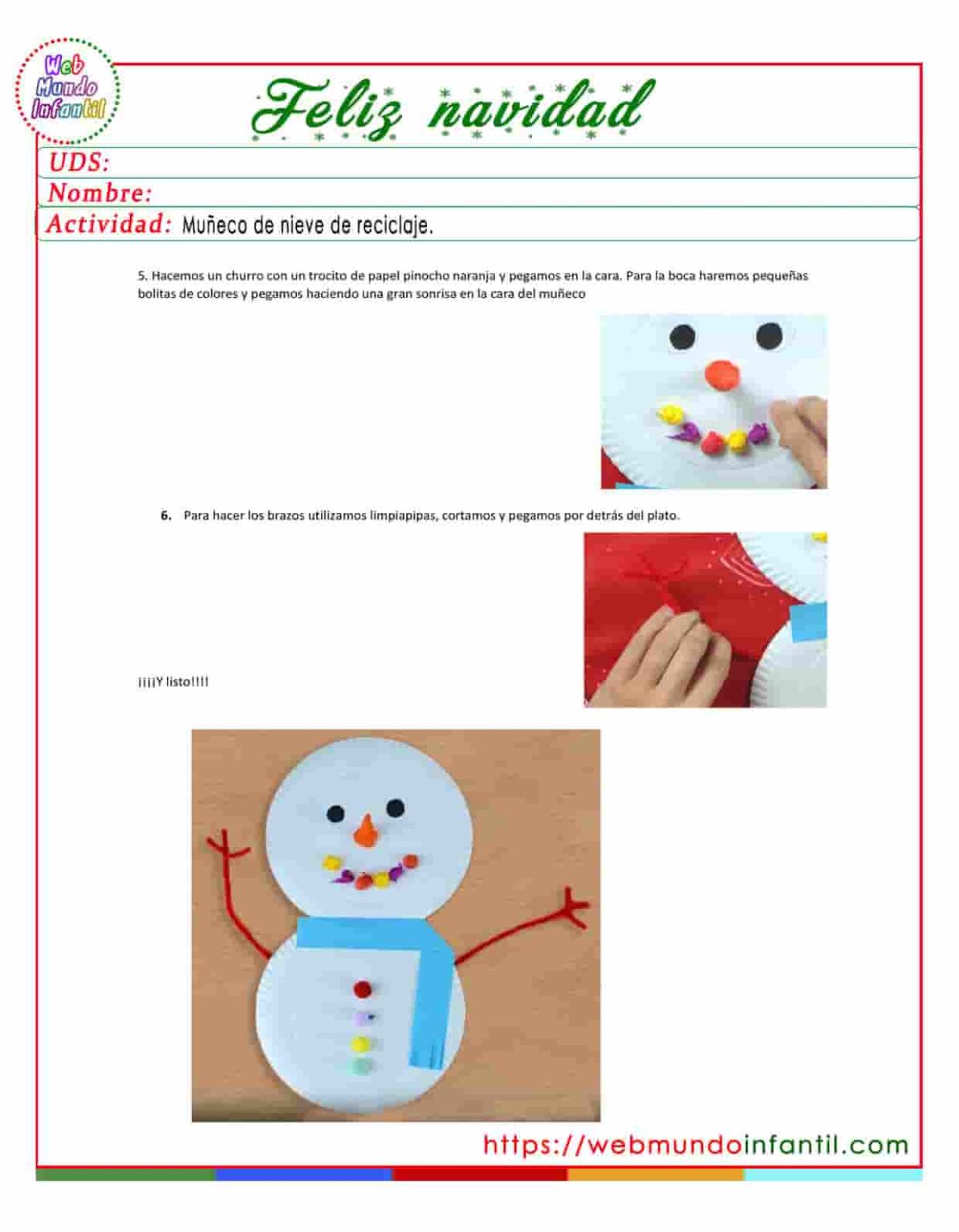 Actividades de navidad para niños de preescolar para imprimir