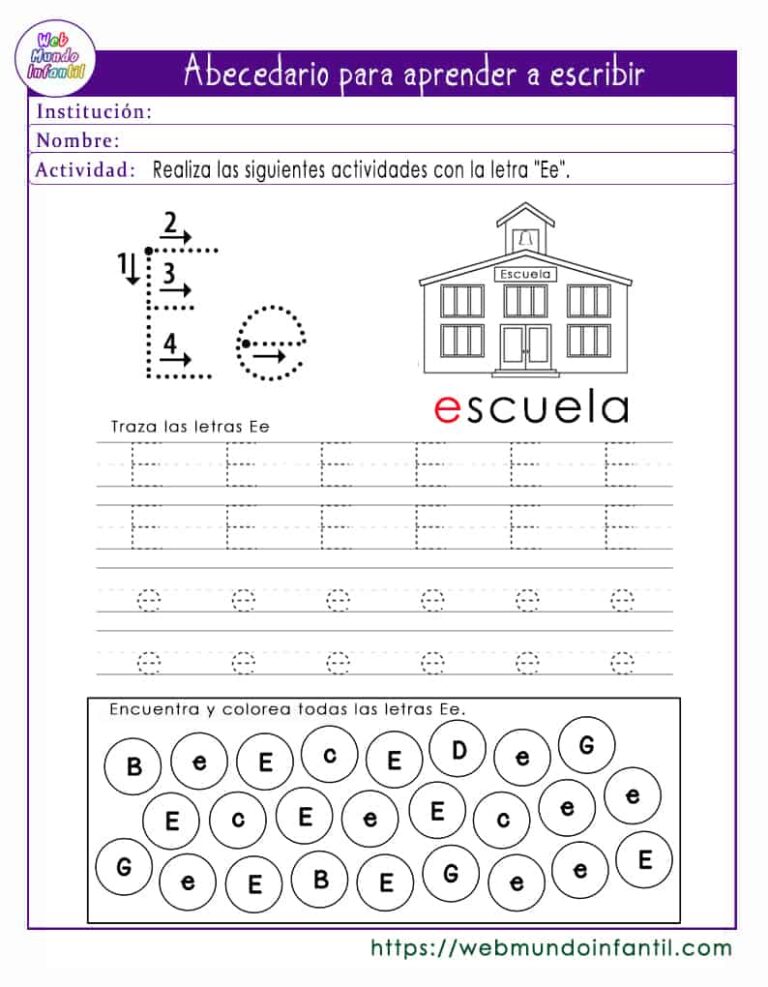 Abecedario para aprender a escribir para niños