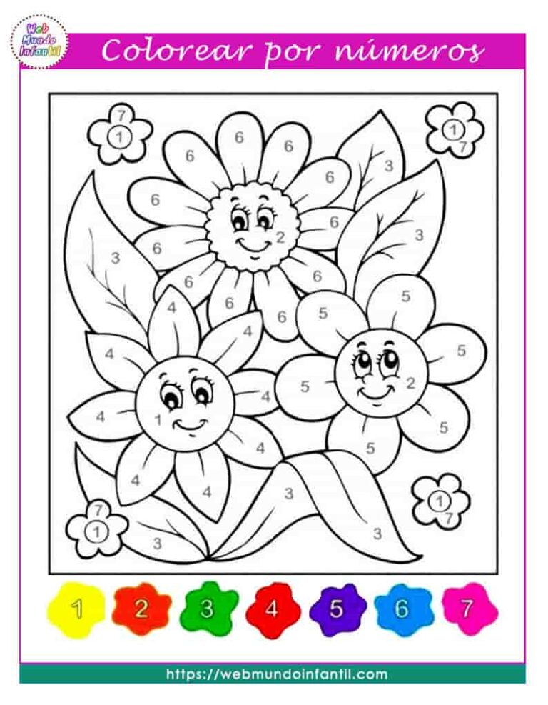 Colorear por números del 1 al 12 para niños