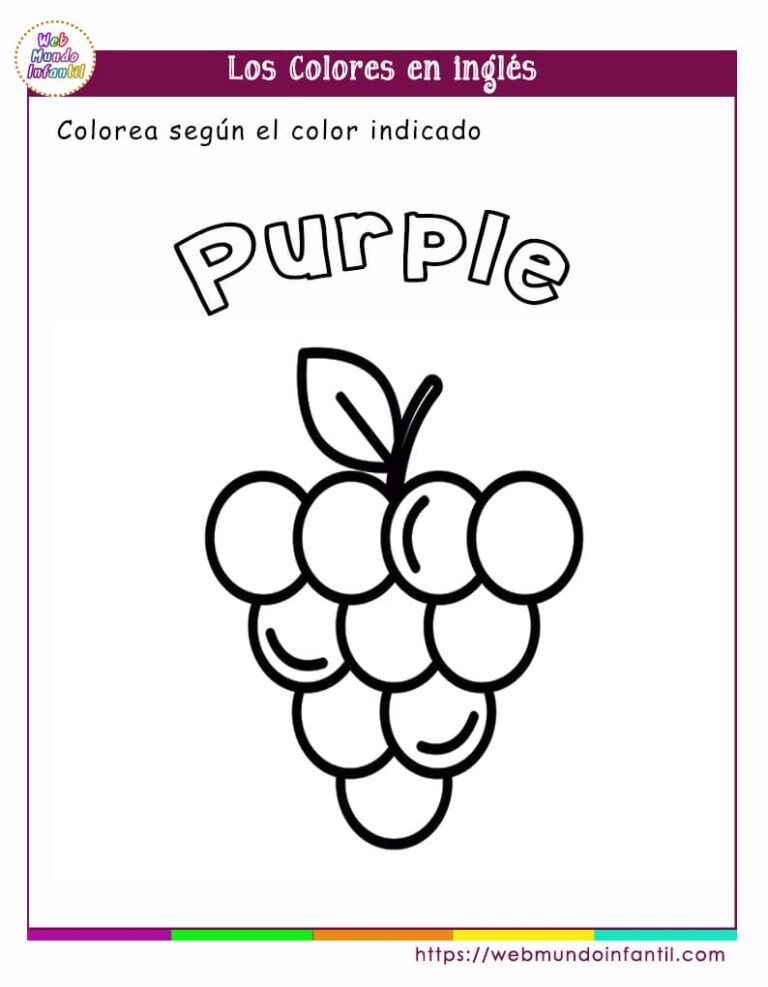Colores en inglés para colorear para imprimir