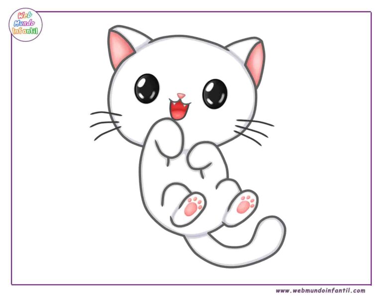 Dibujos de gatos kawaii para colorear e imprimir gratis