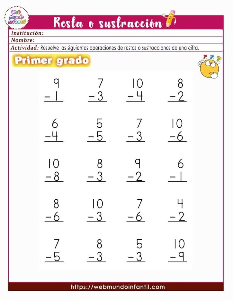 Actividades de matemáticas para primer grado de primaria