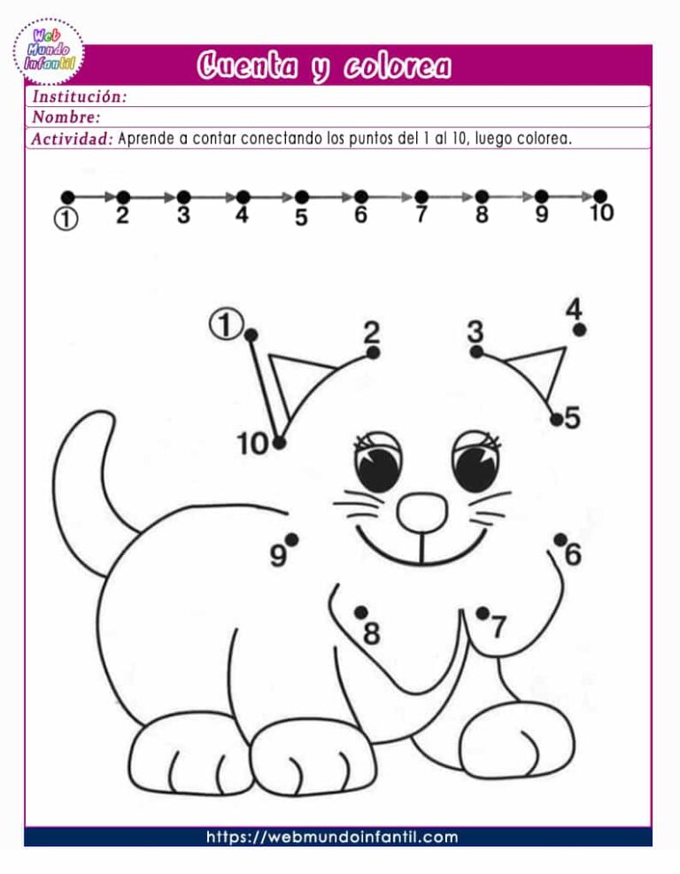 dibujos para unir puntos y colorear para preescolar