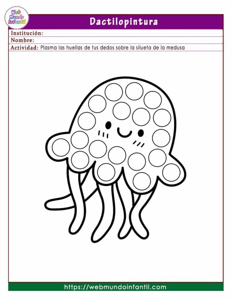Actividades para pintar con los dedos para niños imprimibles