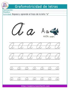 Grafomotricidad letras para imprimir en pdf