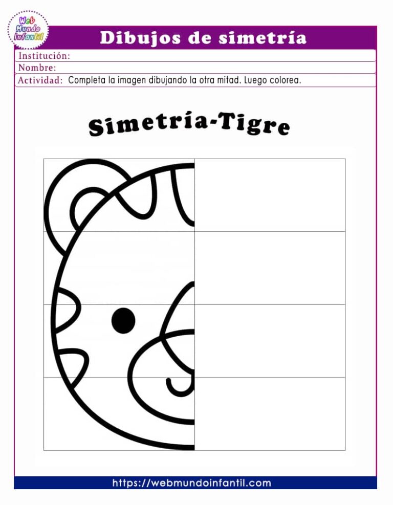 Actividades de simetría para niños de preescolar para imprimir