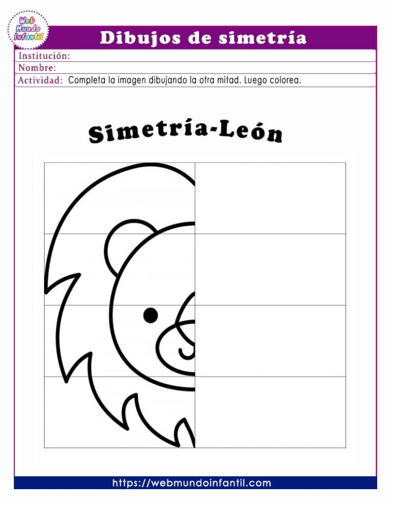 Actividades de simetría para niños de preescolar para imprimir