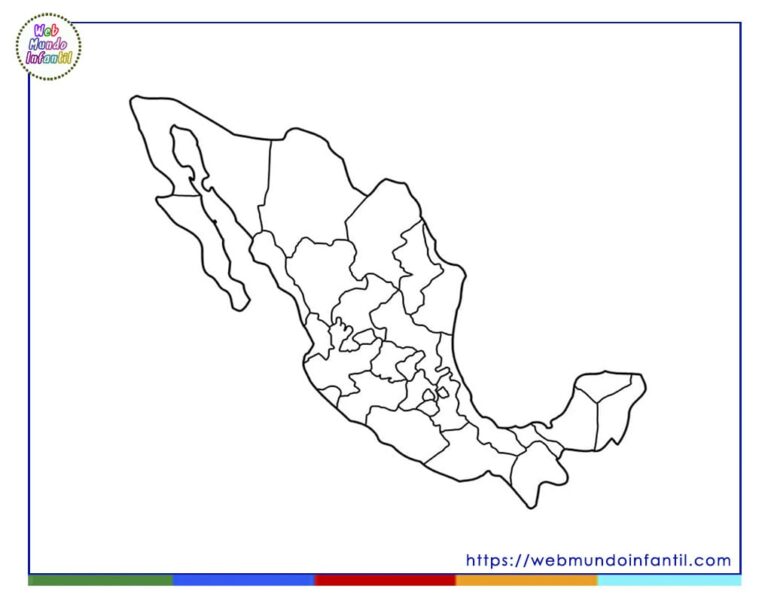 Mapas de México para colorear con y sin nombres para imprimir