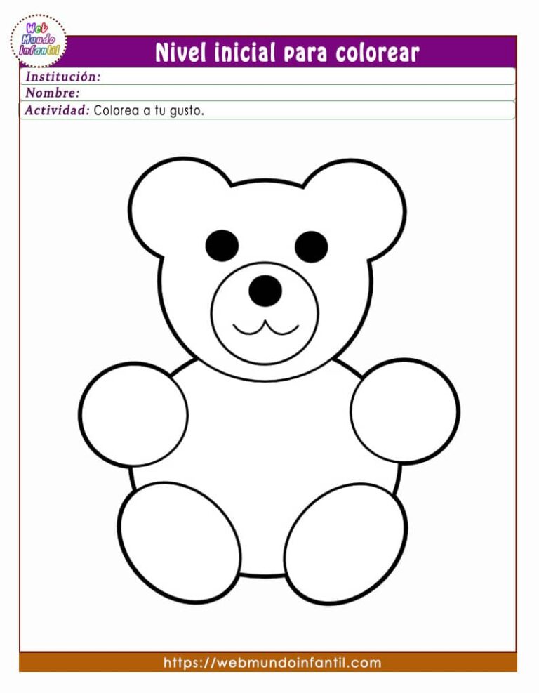 Dibujos de educación inicial para colorear e imprimir