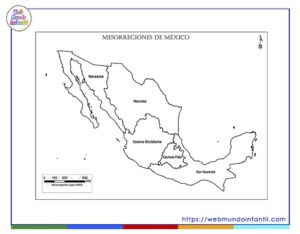 Mapas de México para colorear con y sin nombres para imprimir