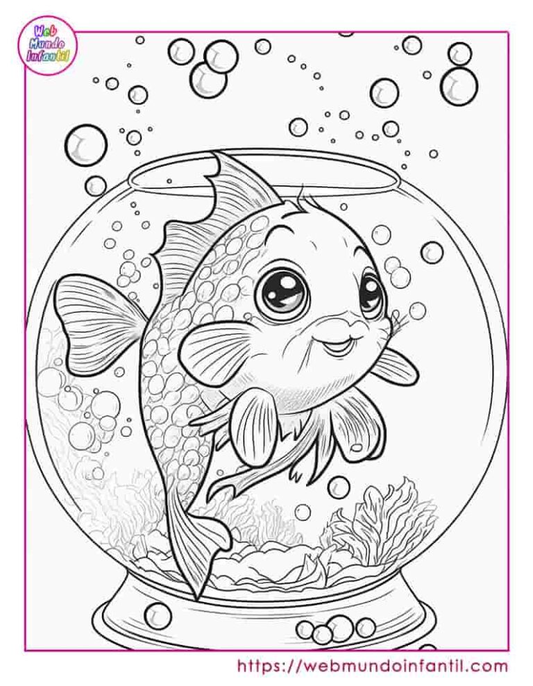 Dibujos para colorear de peces e imprimir en pdf