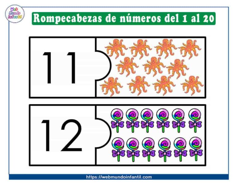 Rompecabezas de números para imprimir en pdf