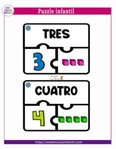Rompecabezas de números para imprimir en pdf