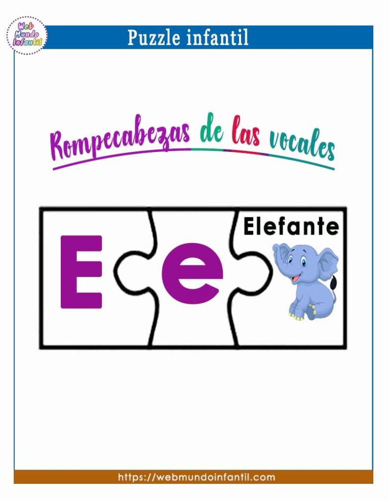 rompecabezas de las vocales para imprimir a color [PDF]