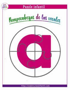 rompecabezas de las vocales para imprimir a color [PDF]