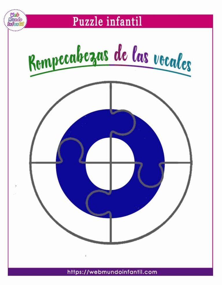 rompecabezas de las vocales para imprimir a color [PDF]