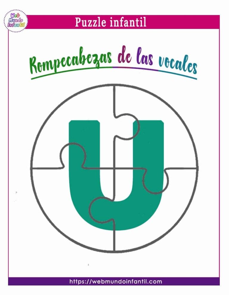 rompecabezas de las vocales para imprimir a color [PDF]