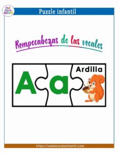 rompecabezas de las vocales para imprimir a color [PDF]