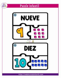Rompecabezas de números para imprimir en pdf